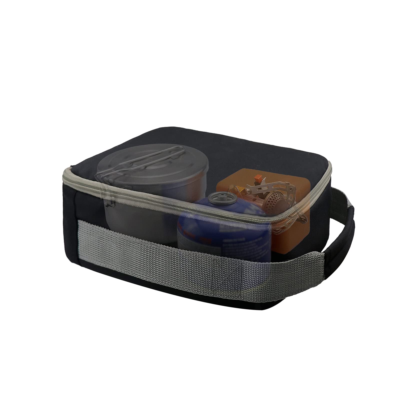 PSKOOK Camping Cookware Kits Storage Bag Carry Bag for Pot Pan Gas Canister Backpacking Stove Storage Case Tote Bag for Outdoors