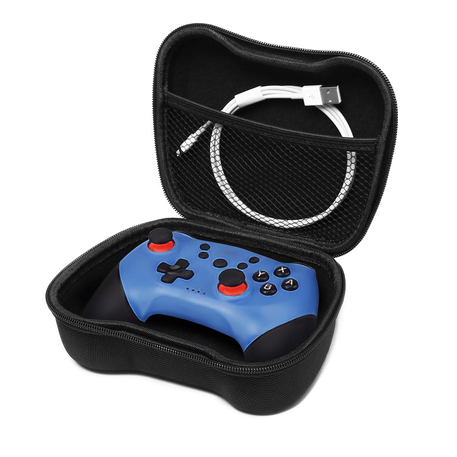 MOSISO EVA Hard Case Compatible with PS5 Wireless Controller, Carrying Storage Bag Game Controller Protective Pouch Organizer with Mesh Pocket Inside, Black