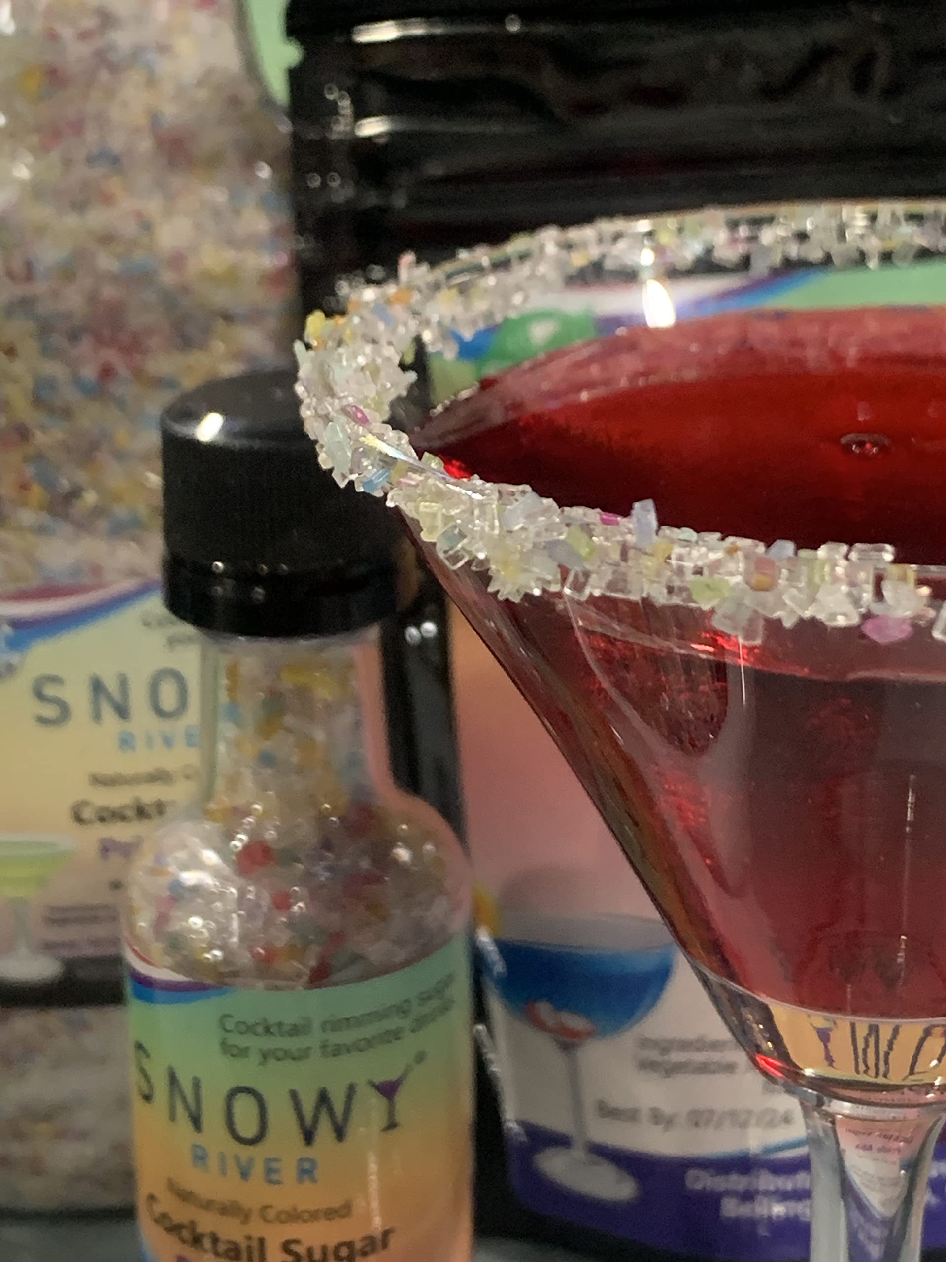 Snowy River Pride Mix Cocktail Sugar - Kosher Rainbow Cocktail Rimmer and Coffee Rimmer (4 Ounce Bag)