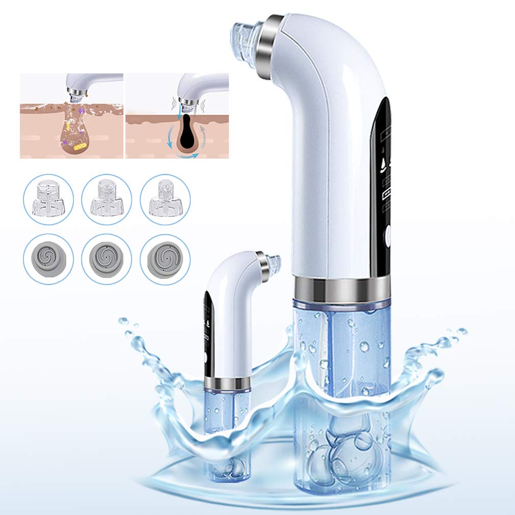 Pahajim Blackhead Remover Pore Vacuum - Electric Blackhead Vacuum Cleaner Blackhead Extractor Tool Device Comedo Removal Suction Beauty Device (White)