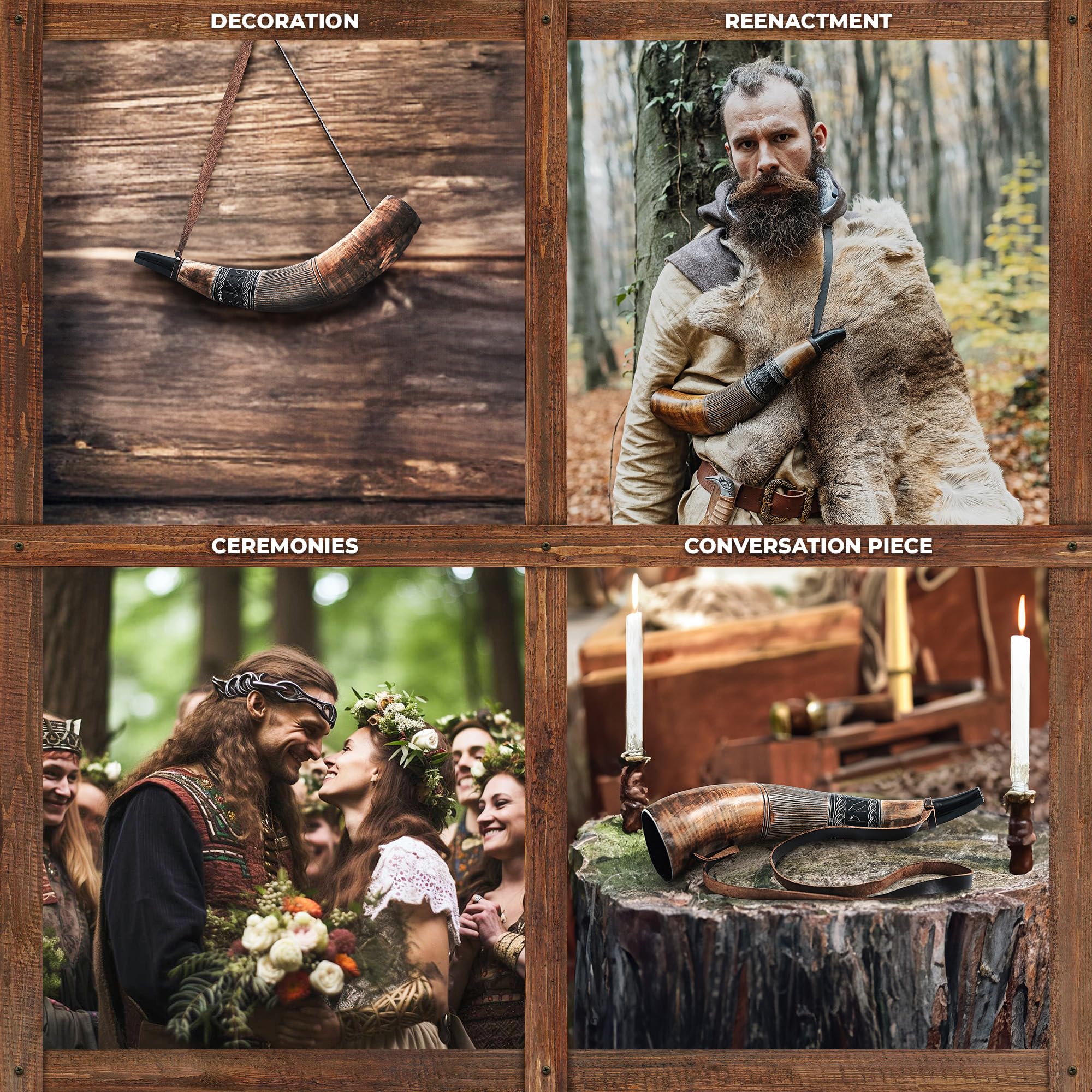 Norse Tradesman Viking War Horn β 18" Blow Horn Battle Trumpet Crafted from Authentic Premium Ox Horn β A Stirring Piece of History