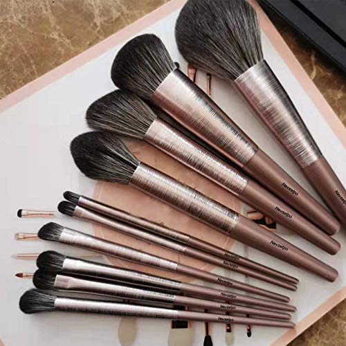 NEVSETPO Quality Makeup Brushes Professional Premium Cosmetic Brush Set for Eye Shadow Foundation Blush Lip Powder Liquid Cream Blending Brushes Loved By Makeup-Artist