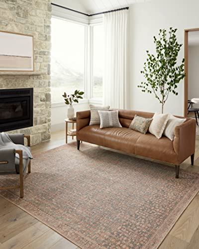Loloi Angela Rose x Aubrey Blue/Terracotta 5'-0" x 7'-0" Area Rug