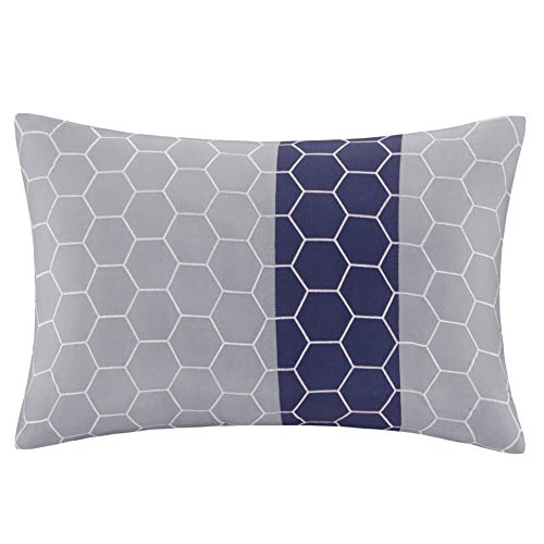 Madison Park Essentials Rincon Comforter (Set), Queen(90"x90"), Geo Dark Blue