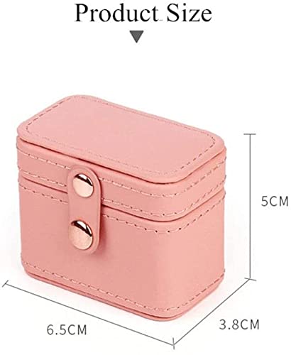 ZZYINH AN207 Portable Fresh Simple Ear Stud Jewlery Box Small Earrings Ring Multi-Function Jewelry Box Small Jewelry (Color : Pink)