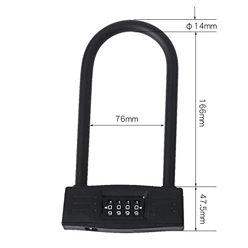 RUKDA Bicycle Lock Bicycles U Lock Heavy Duty Anti-Theft Bike Combination Lock Combo Gate Lock for Bike Scooter Motorcycles Bike Lock