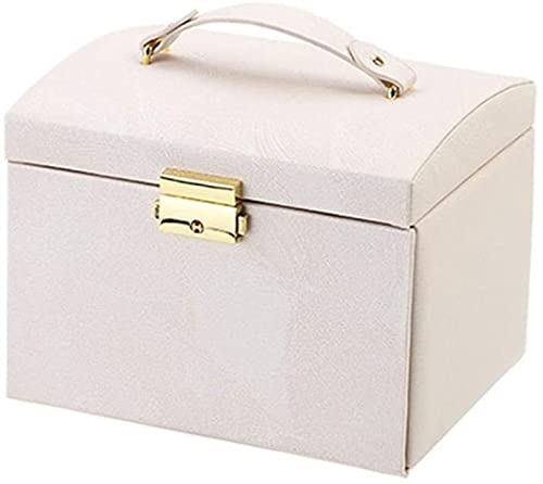 ZZYINH AN207 Three-Tier Storage Jewelry Box with Mirror Portable Silk Thread Storage Box Stud Earrings Ring Jewelry Box Small Jewelry (Color : Pink)