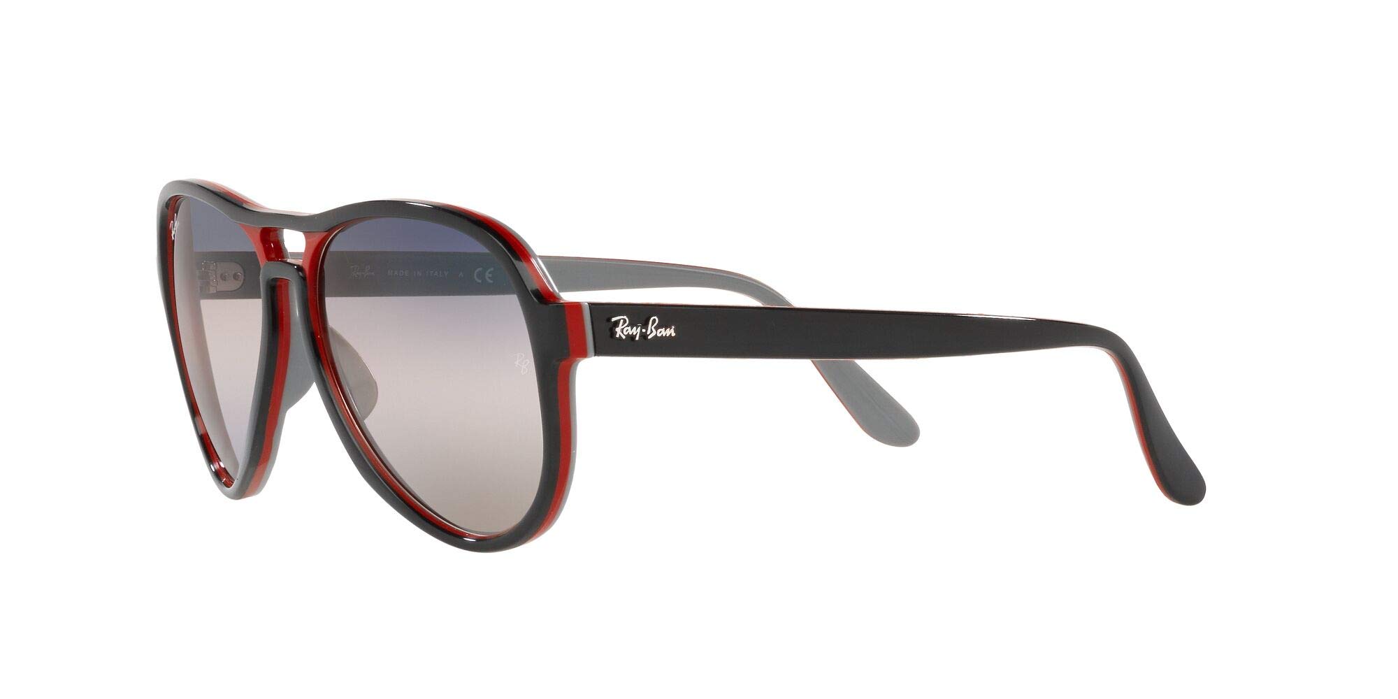 Ray-Ban Men's Rb4355 Vagabond Aviator Sunglasses, Black Transparent Black/Polarized Black, 58 mm