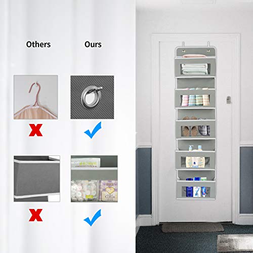 Over The Door Hanging Organizer, Door Organizer with 5 Clear Window Pocket, Wall Mount Hanging Storage Organizer, for Kitchen, Bathroom, Play Room, Closet and More
