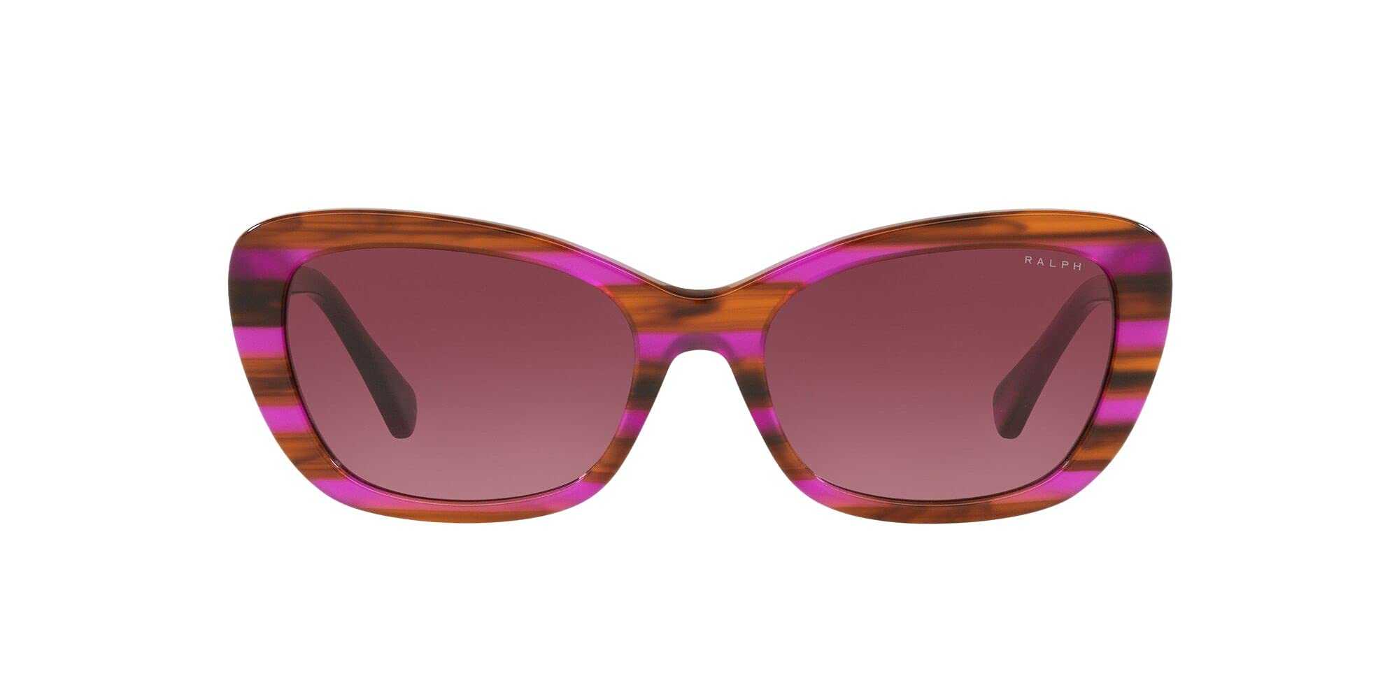 Ralph by Ralph Lauren Women's RA5264 Butterfly Sunglasses, Dark Havana Brown/Gradient Brown, 55 mm