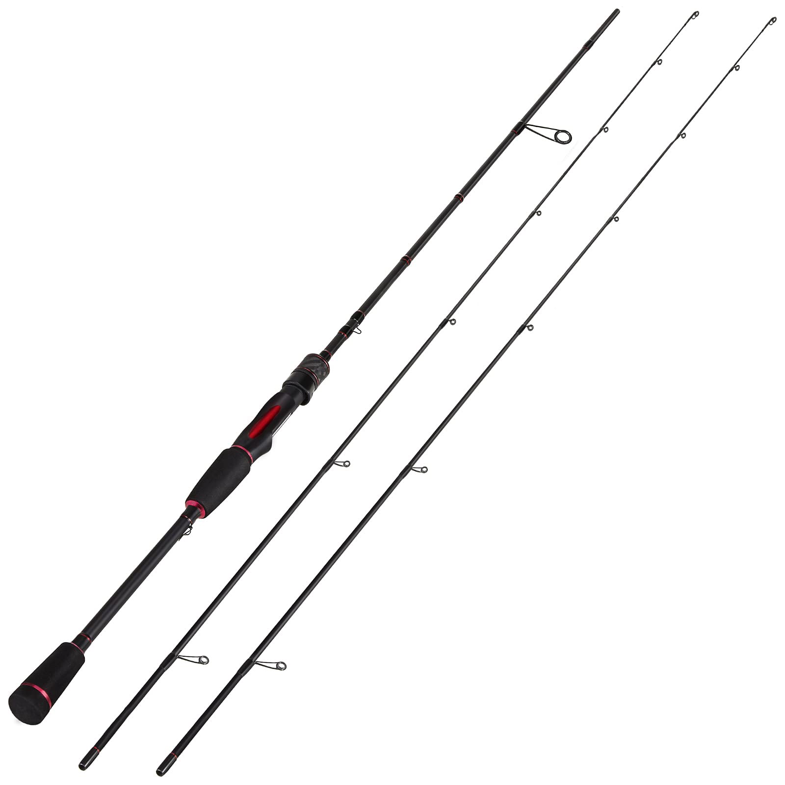 Piscifun Torrent Spinning Rod with 2 Tips - IM7 Carbon Blank Spinning Fishing Rod Freshwater, Durable Sensitive, 2 Pcs Spinning Rods with Double Hook Keeper, 6'8'' UL & L Power Trout Rod