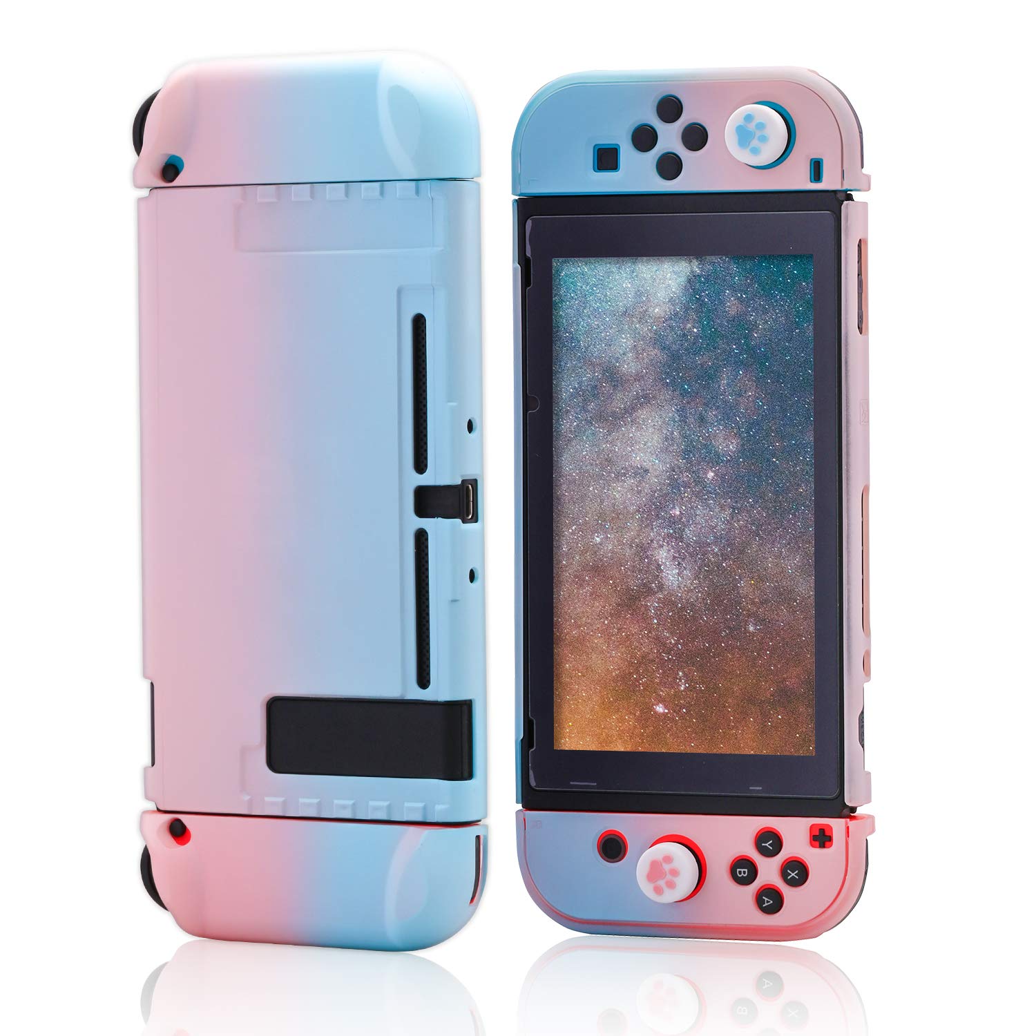 OLYGIVE Protective Case for Nintendo Switch, Hard Cover Case for Nintendo Switch - Pink and Blue