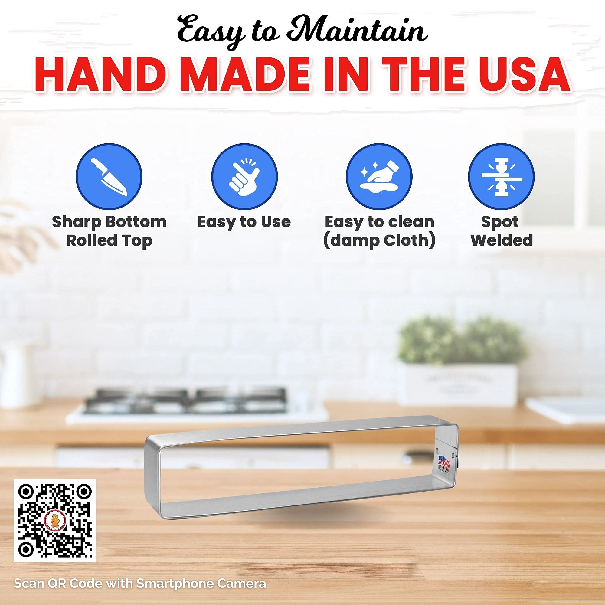 Ruler Cookie Cutter 6 Inch - Made in the USA β Foose Cookie Cutters Tin Plated Steel Ruler Cookie Mold