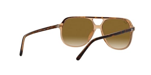 Ray-Ban RB2198 Bill Square Sunglasses, Havana On Transparent Brown/Clear Gradient Brown, 56 mm