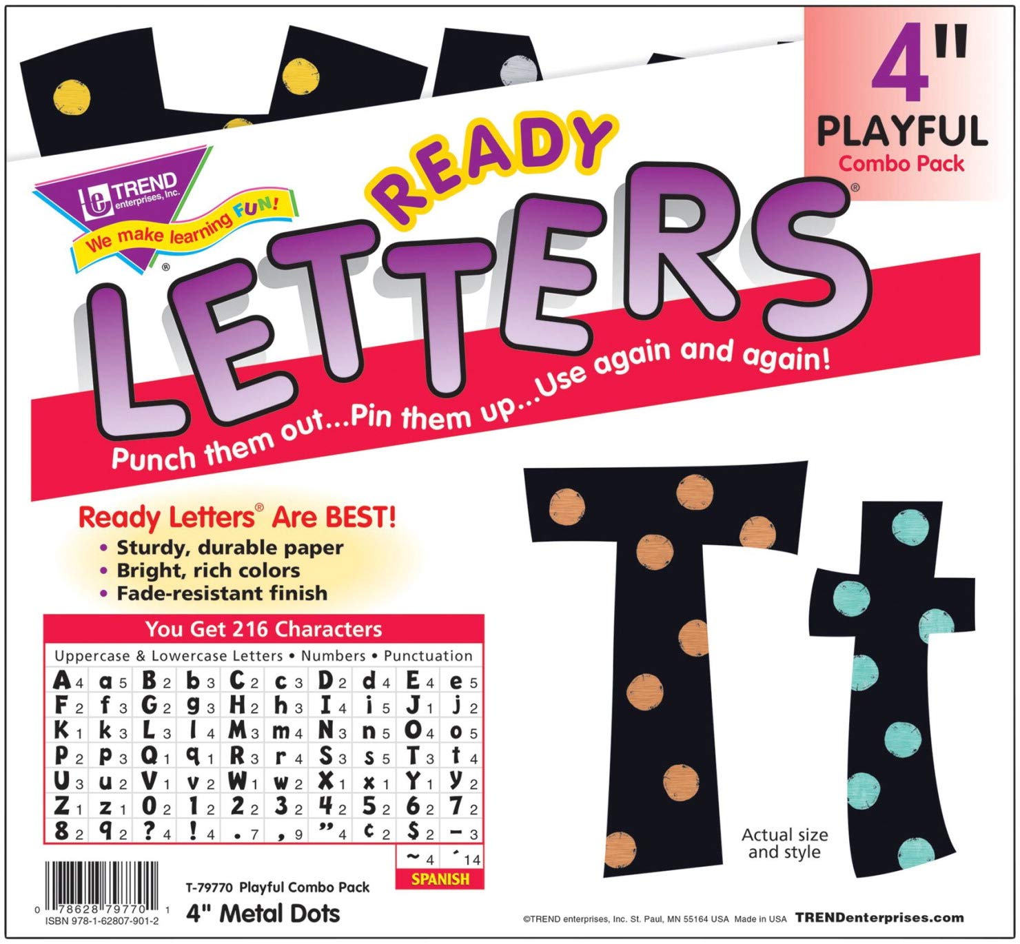 Metal Dots 4" Playful Combo Ready LettersĀ®