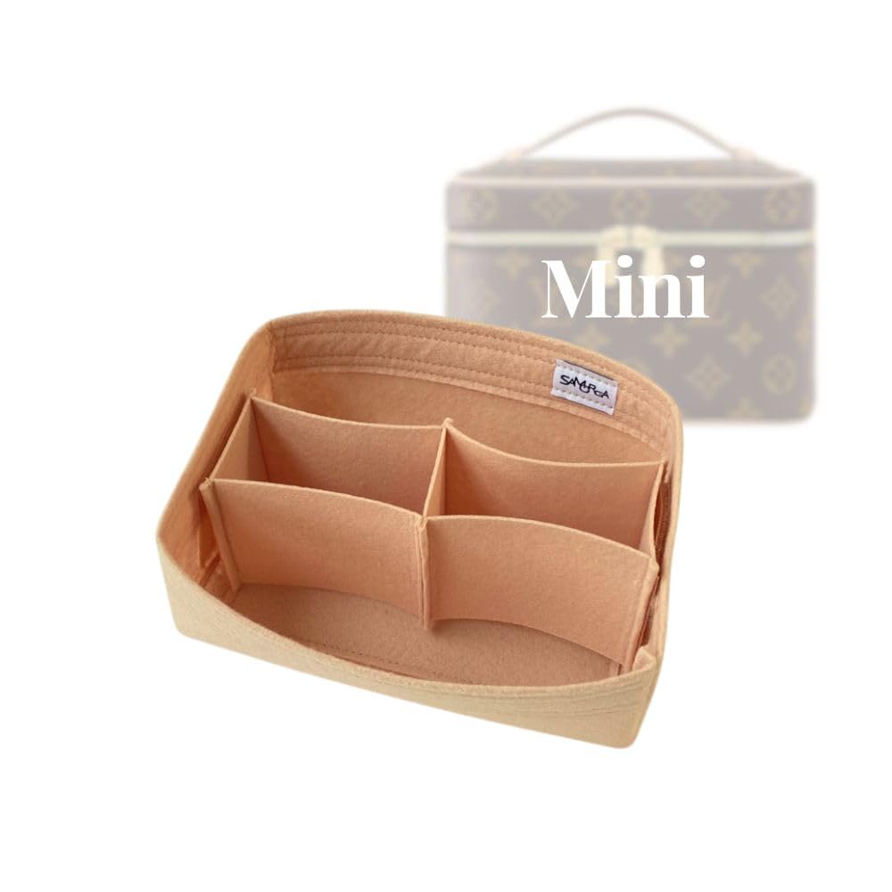 SAMORGA (1-159/ LV-NICE-Mini) LV Nice Mini Bag Organizer Insert Innerbag (1.2mm Leather Beige)