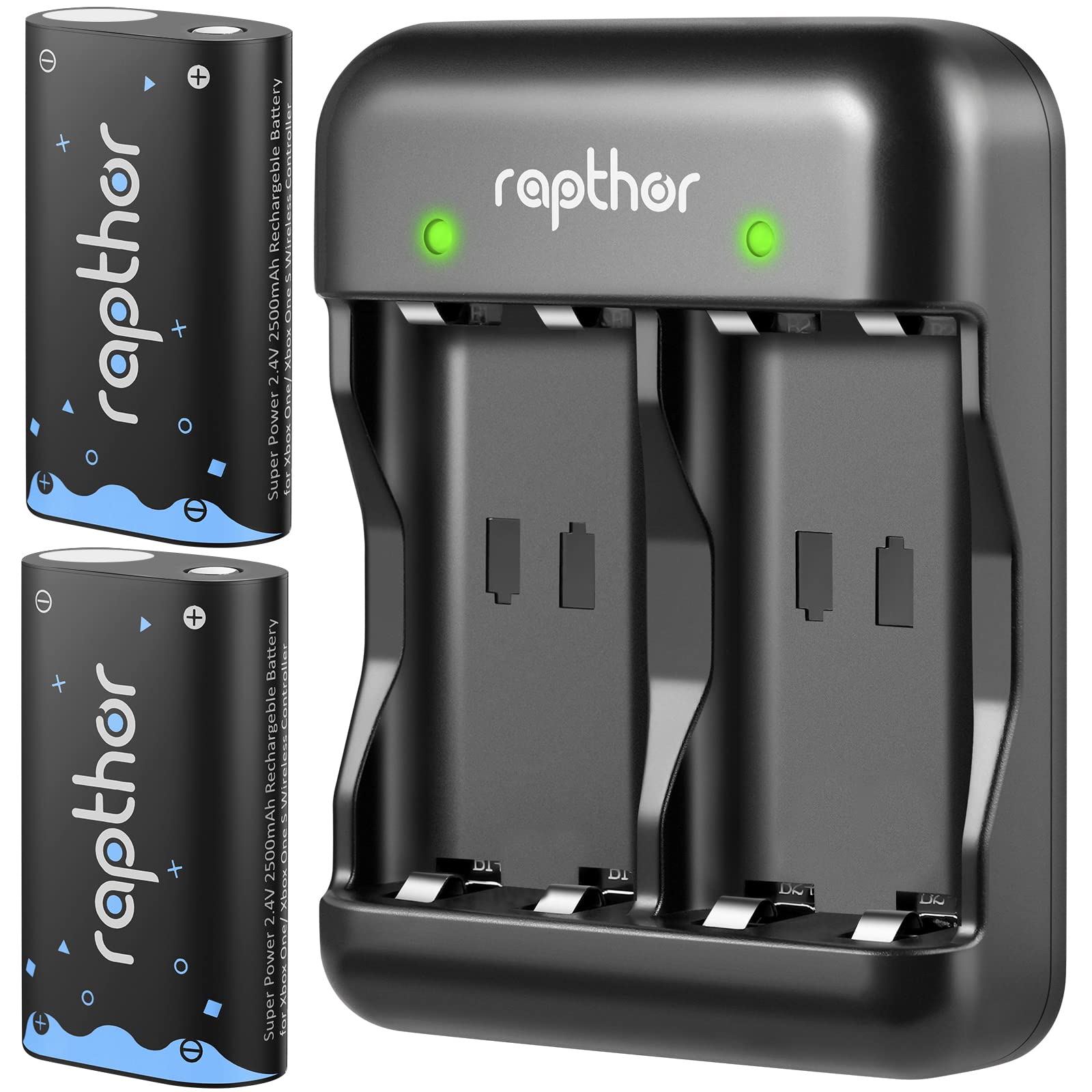 Rapthor Xbox Controller Battery Pack with Charger, Rechargeable Battery Packs for Xbox Series X/S, Xbox One X/S, Xbox One Elite Controller