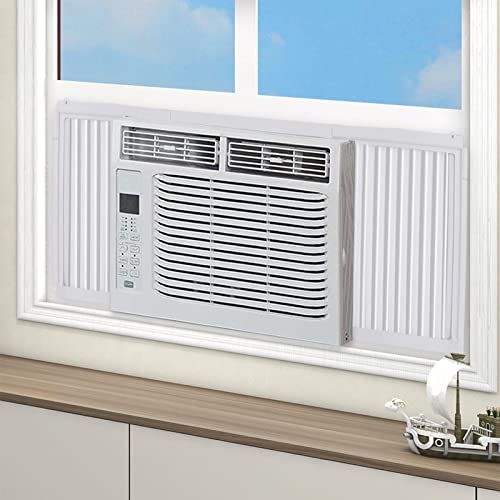 Window Air Conditioner Side Panels with Frame, AC Insulation Side Panels Curtain Kit, Room AC Accordion Filler Curtain Kit Replacement, Adjustable Insulation AC Side Panel Include Frames