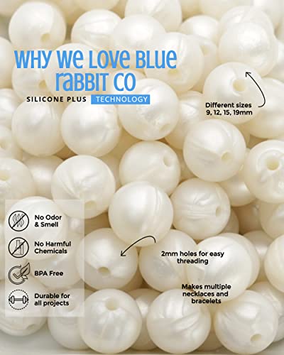 Pearl Silicone Beads for Keychain Making, Necklace, Bracelet Making Kit (15mm) - Jewelry Making Kit - Silicone Beads