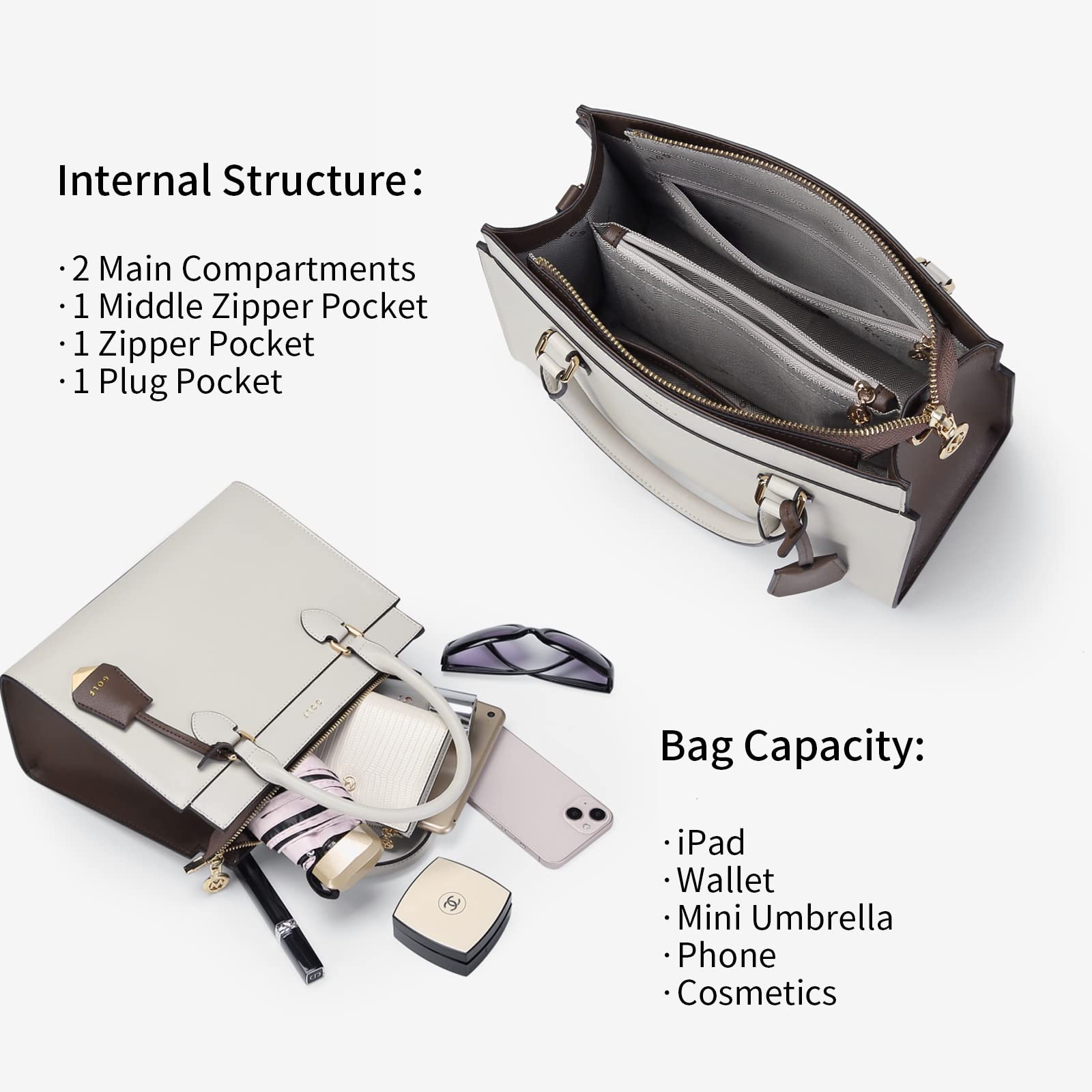 Top-Handle Handbag Leather Stitching Purse for Women Crossbody Bag Tote Satchel Shoulder Bags(Black)