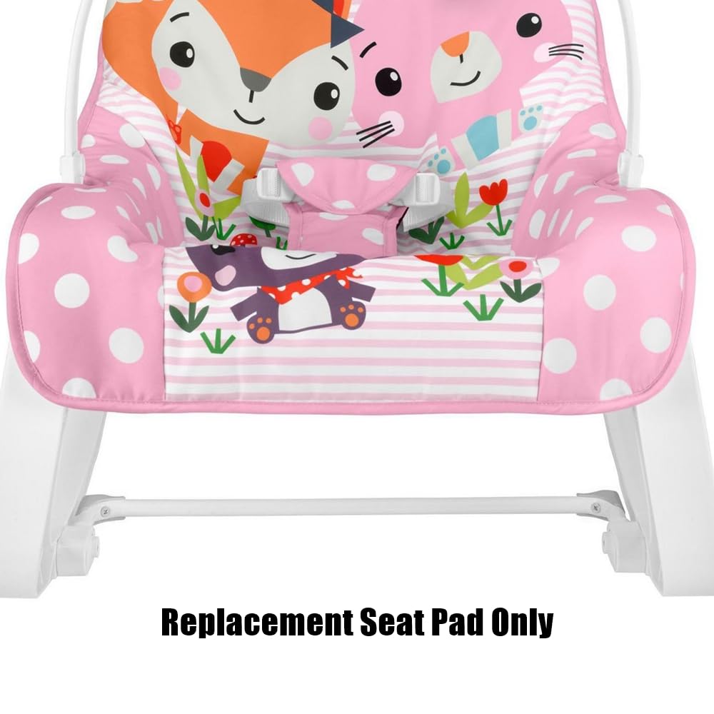 Replacement Part for Fisher-Price Infant-to-Toddler Rocker - GVG47 ~ Replacement Seat Pad ~ Pink with Fox and Rabbit Print