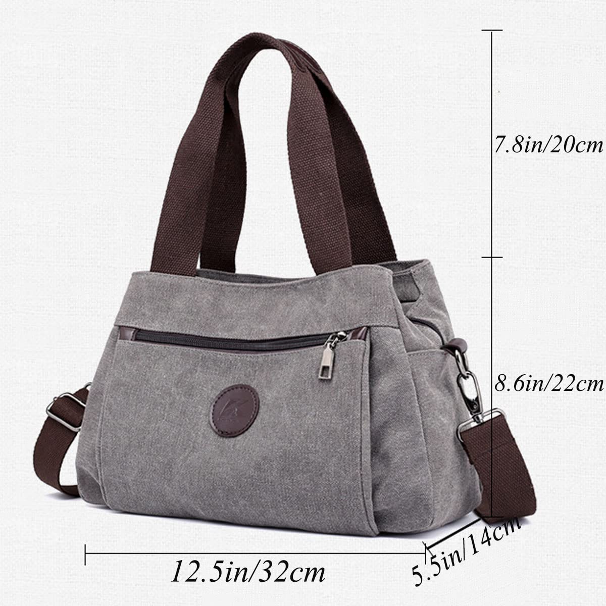 poopy Purse Handbag for Women Canvas Tote Bag Casual Shoulder Bag Travel Bag(khaki)