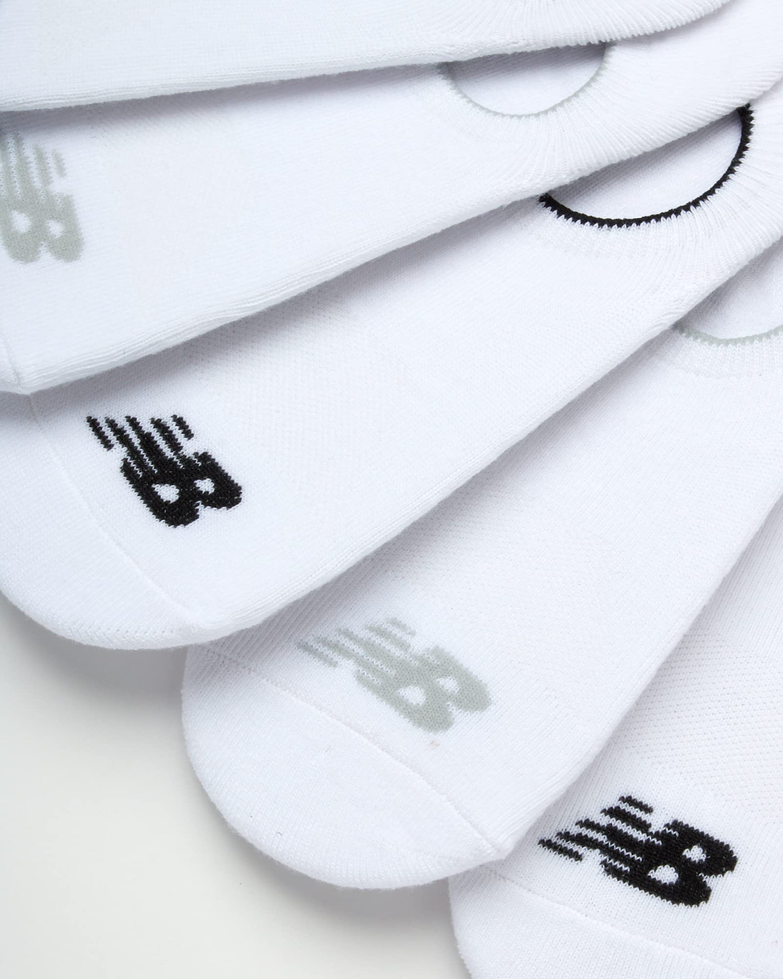 New Balance Women's Invisible No Show Non-Slip Liner Socks (6 Pack), Size 4-10, Solid White