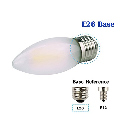 OPALRAY C35 LED Candelabra Bulb, 6W Dimmable, E26 Standard Base, 600LM 60W Incandescent Equivalent, 2700K Soft Warm White Light, Frosted Glass Housing, Torpedo Tip, 3-Pack