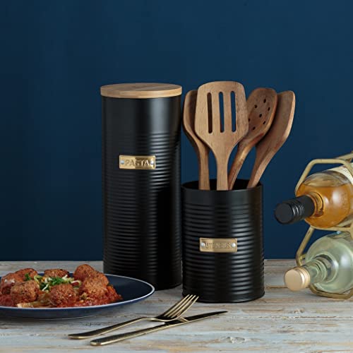 Typhoon Otto Black Pasta Storage Canister, Black/Gold