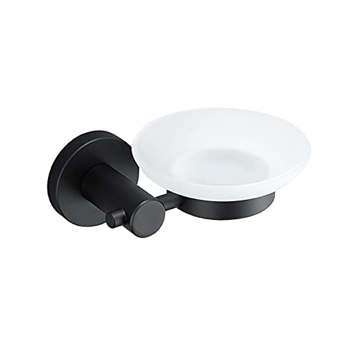 PLMM soap Box, Bathroom Soap Holder Shower Black Soap Dish Bathroom Tray Accessories Box Shelf Zinc-Alloy Wall Dishes Shelves (Size : Small)
