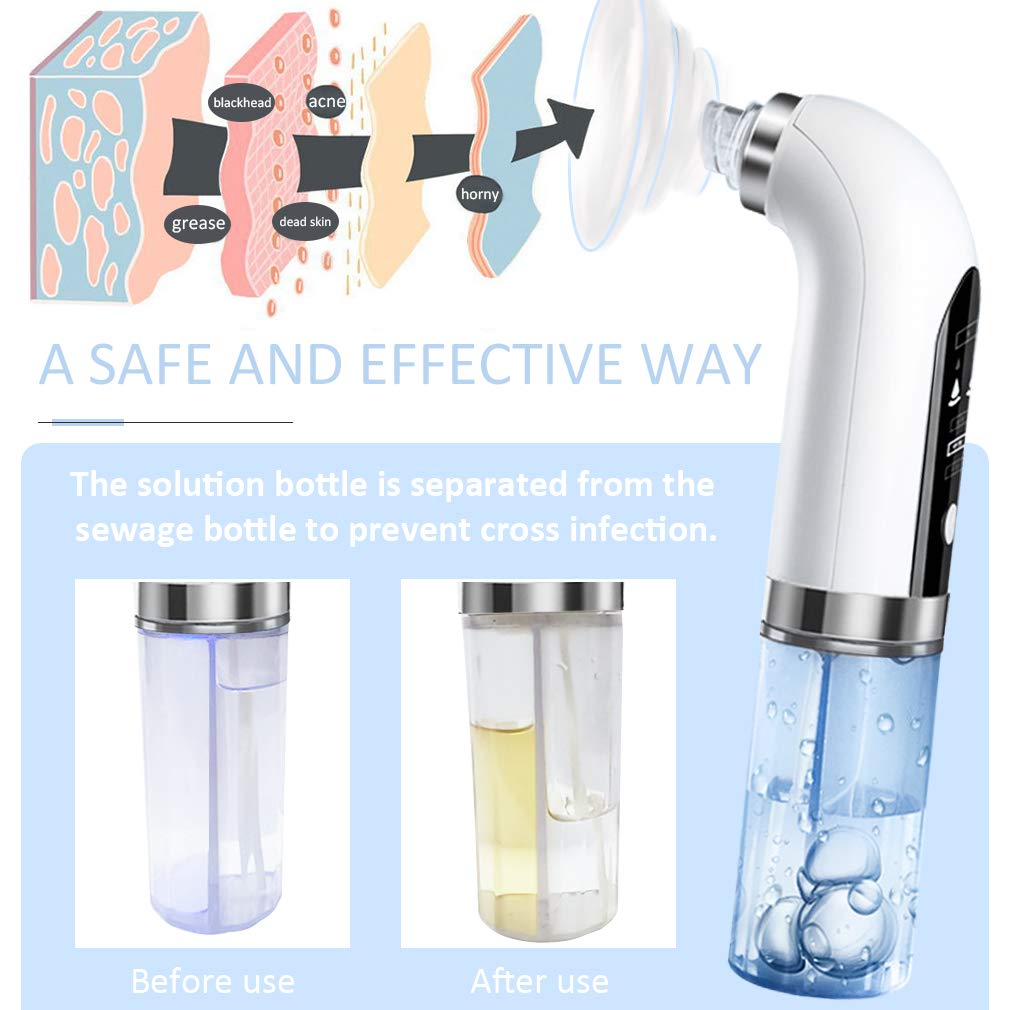 Pahajim Blackhead Remover Pore Vacuum - Electric Blackhead Vacuum Cleaner Blackhead Extractor Tool Device Comedo Removal Suction Beauty Device (White)