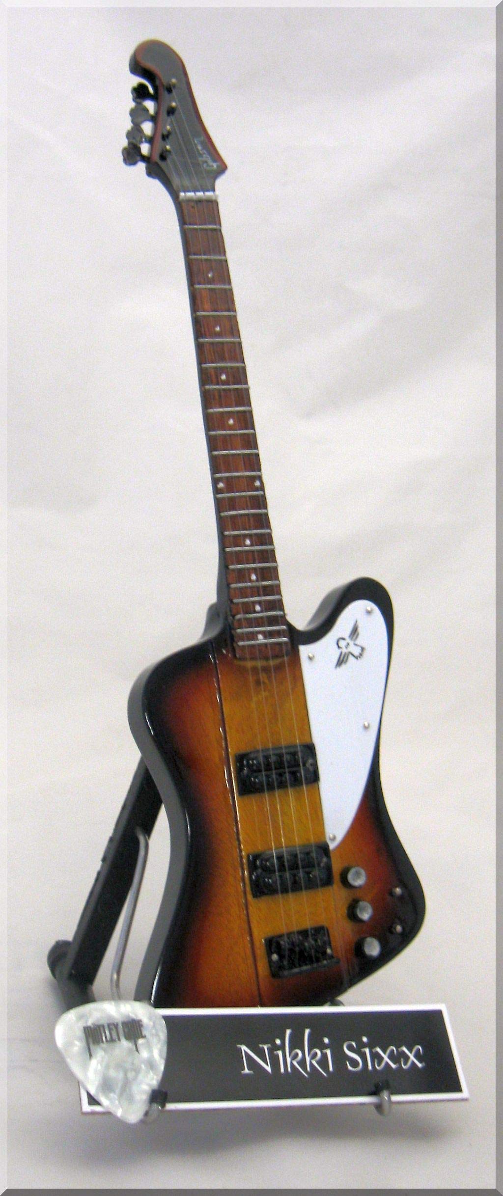 NIKKI SIXX Miniature Guitar Bass Thunderbird w/Guitar Pick