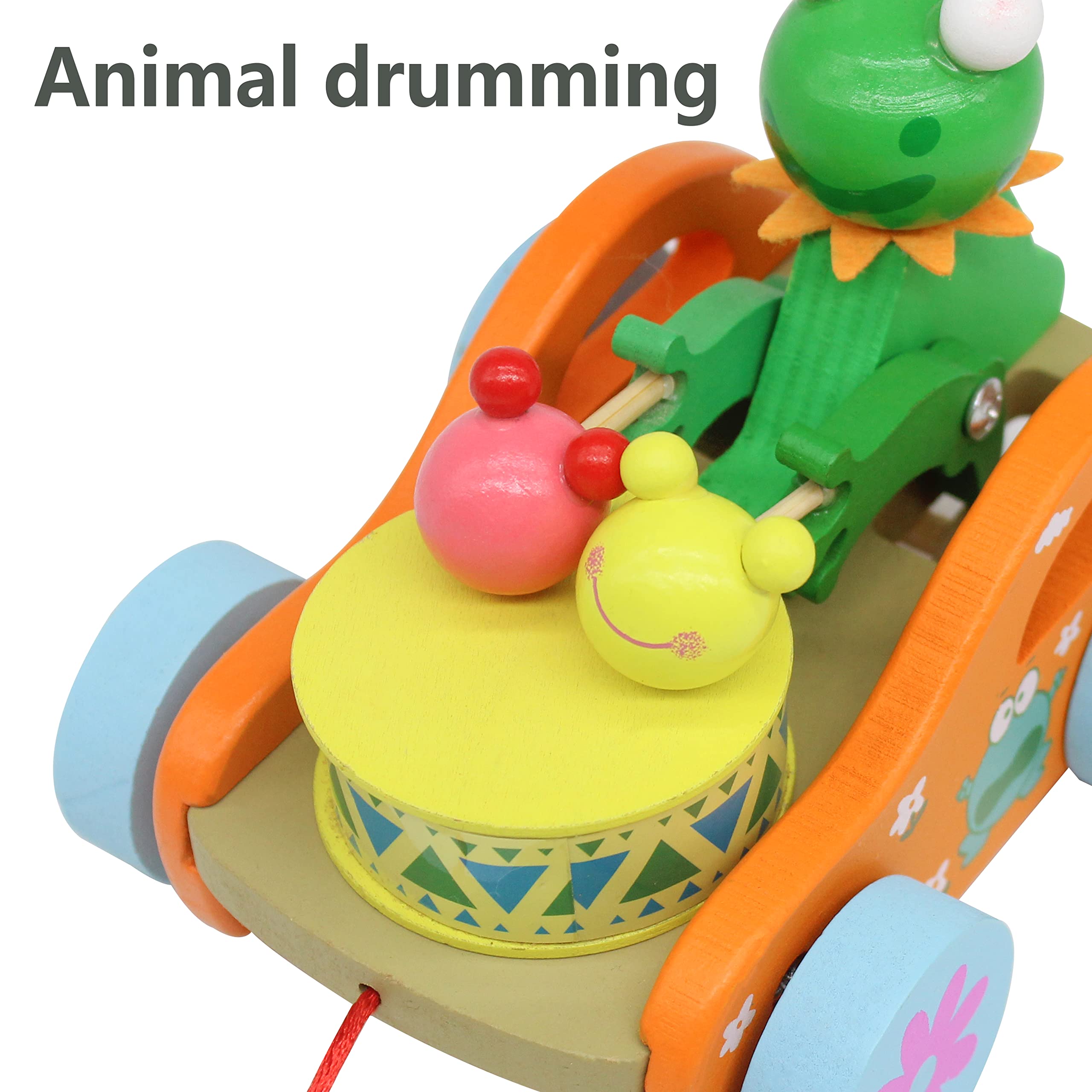 Wooden Frog Push Toys for Babies Learning Playmates for Kids Ldeal for