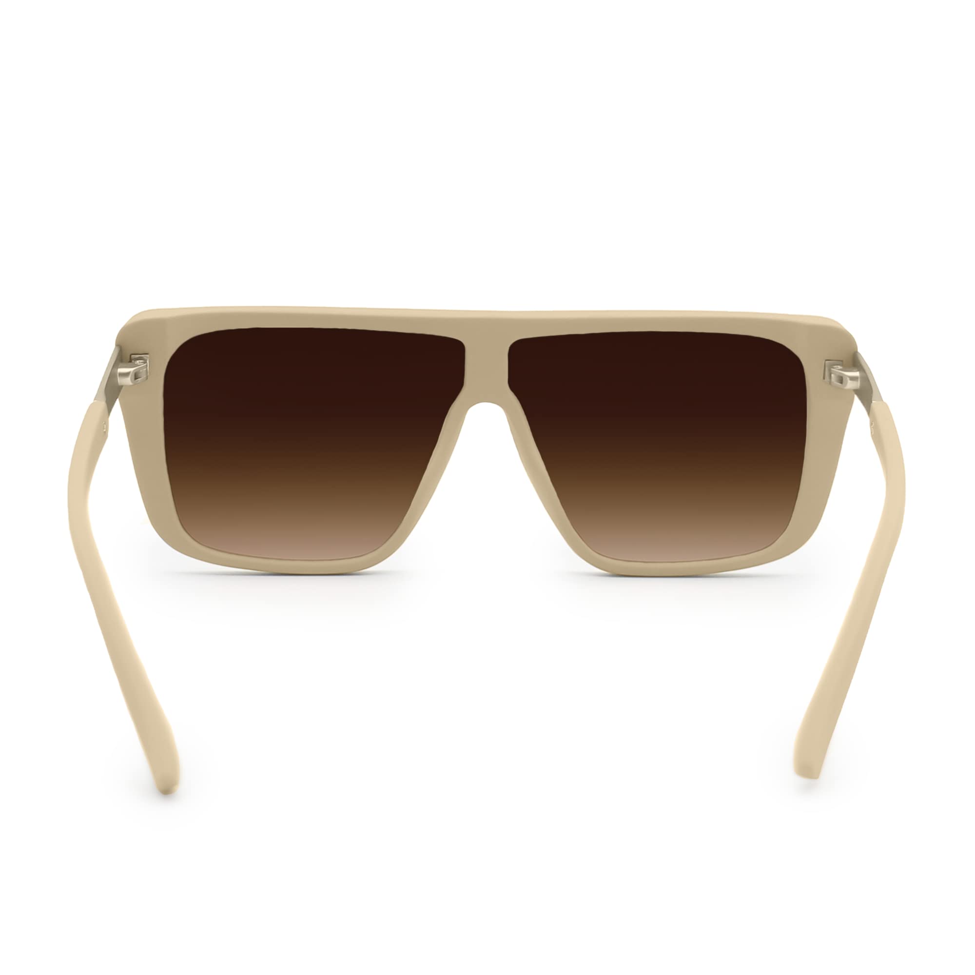 TOPFOXX - Rayz - Designer Square Sunglasses for Women Oversized - Total UV 400 Protection - Designed with IG Beauty Guru Raya Coleman (One Size, Nude)