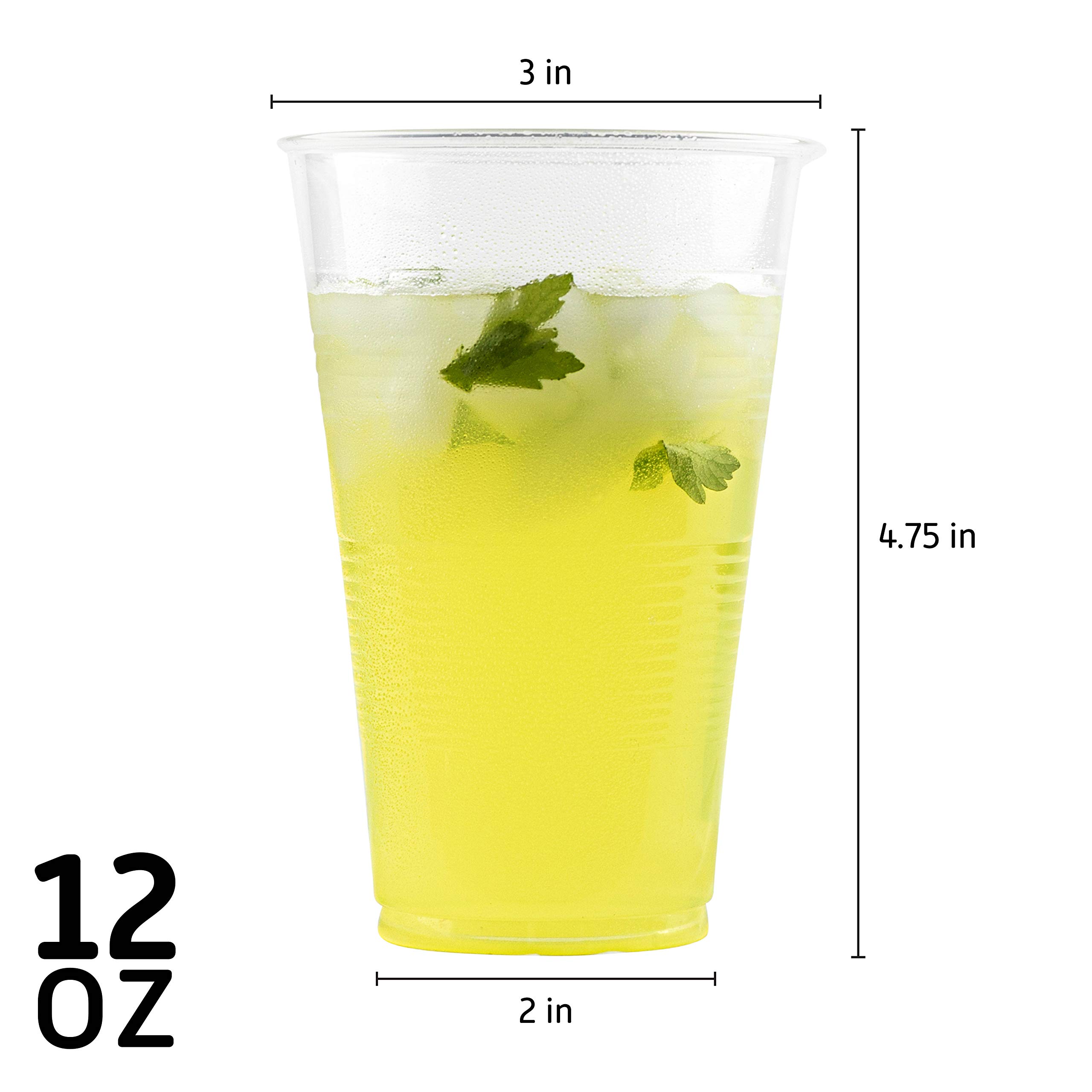 PLASTICPRO Plastic Disposable Drinkng Cps Durable Clear reusable (100, 12 Ounce)