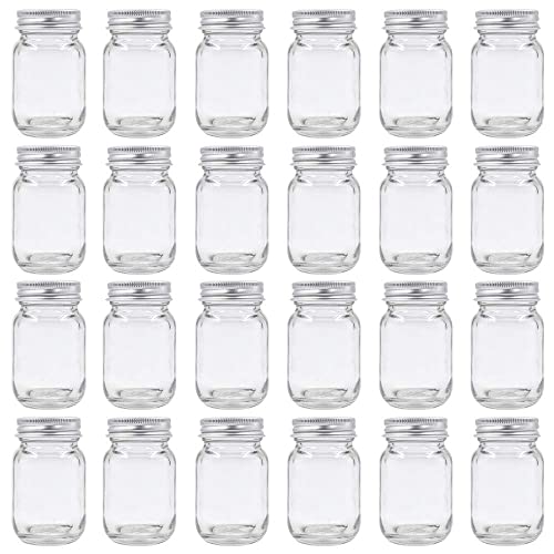 U Pack 2oz Mason Jar with Silver Lid for Honey Jam Spice Pack of 24 Sets