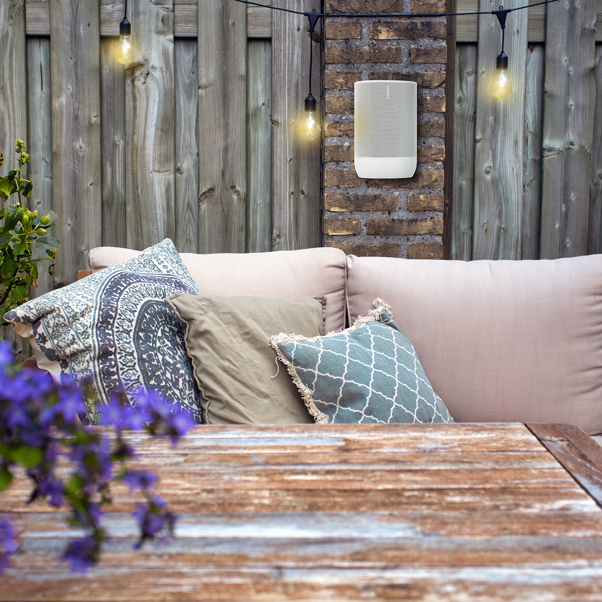 Mountson Speaker Wall Mount for Sonos Move - - Outdoor/Indoor Wall Mount - White