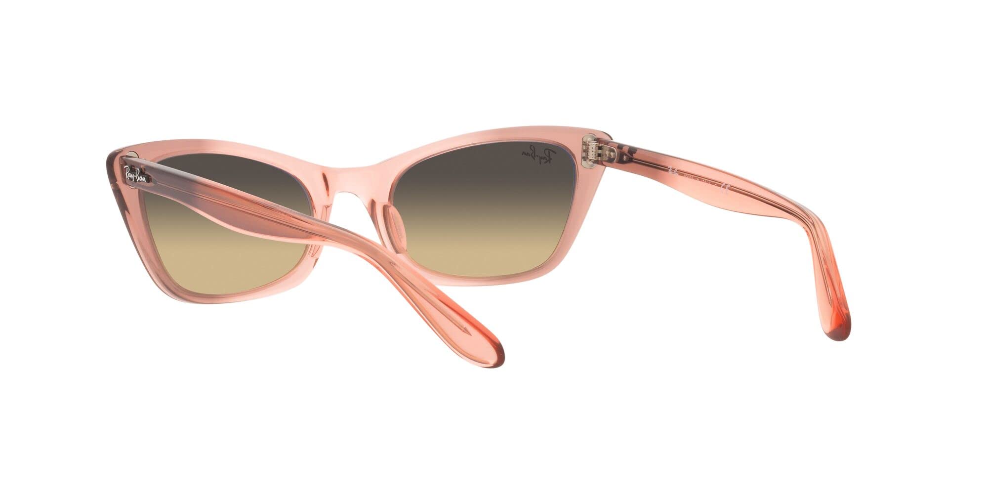 Ray-Ban Women's RB2299 Lady Burbank Cat Eye Sunglasses, Transparent Pink/Brown Vintage, 52 mm