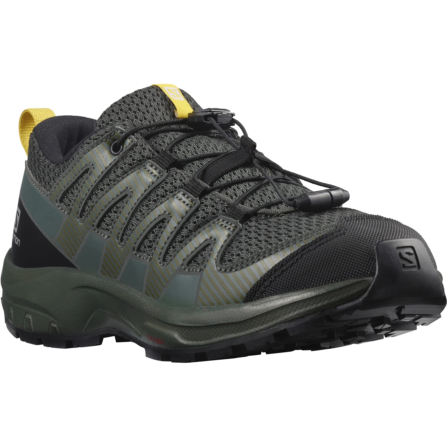 Salomon Kid's XA PRO V8 Trail Running Shoes, Black/Urban Chic/Sulphur, 7.5 Big Kid