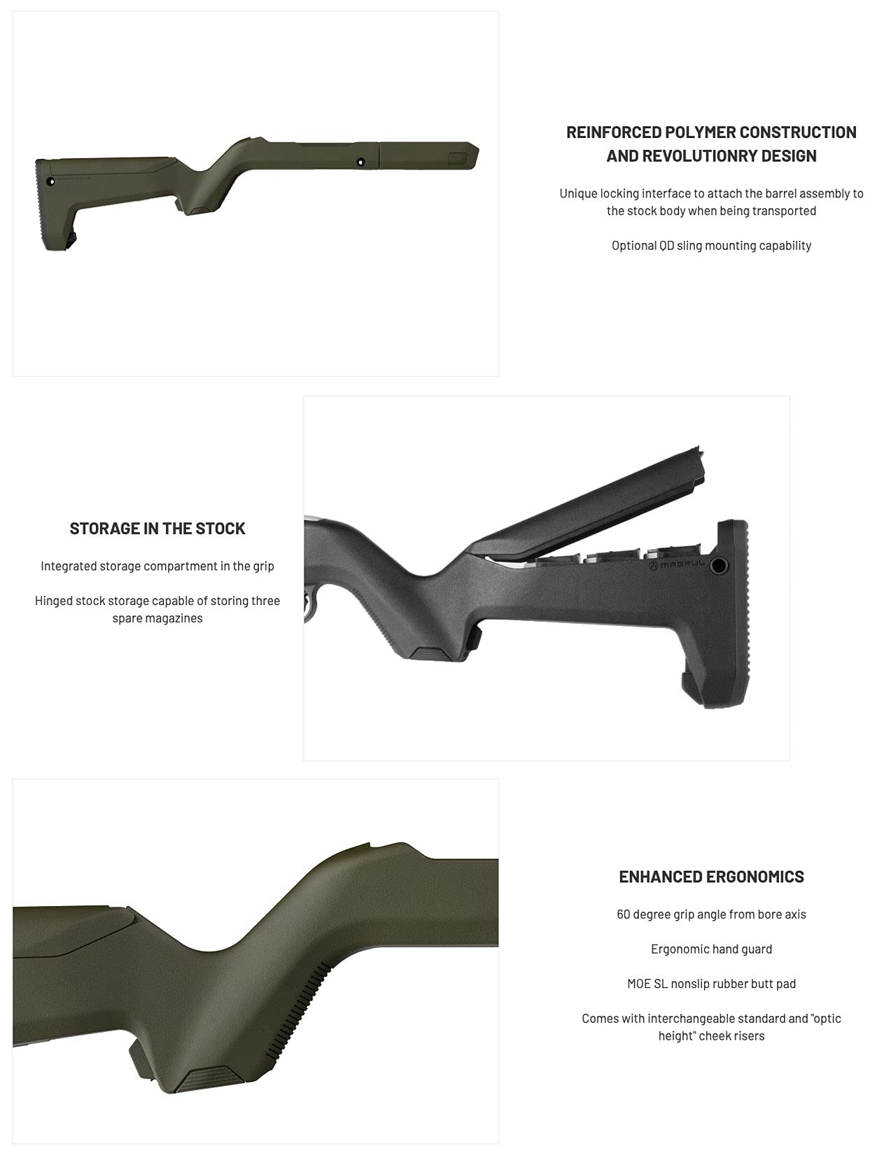 Magpul X-22 Backpacker Stock for Ruger 10/22 Takedown, Black