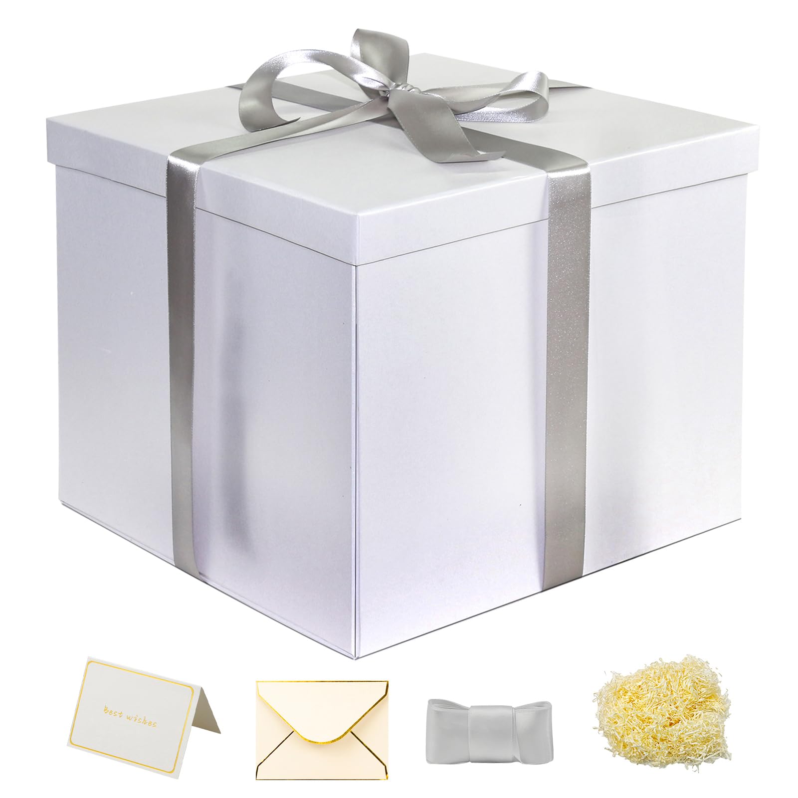 YINUOYOUJIA Large Gift Box 12x12x10 Inches,White Gift Boxes for presents,Birthday Gift Box,Present box Gift Box Packaging for Valentine's Day,Mother's Day,Christmas,Anniversaries…