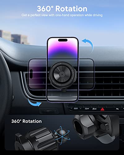 OMOTON for MagSafe Car Mount, O-Mag DriveSafe Magnetic Air Vent Car Phone Holder, Powerful Magnetic Mounting and Vacuum Suction Cup for iPhone 14 13 12 Pro Plus Max Mini MagSafe Case