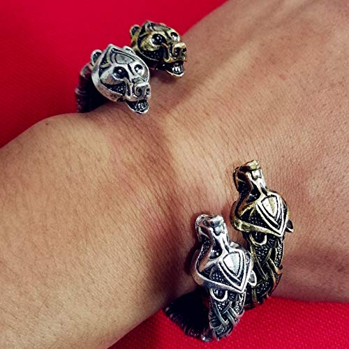 qianji Viking Bear Bracelet Wolf Bangle Cuff Wristband Jewelry (7)