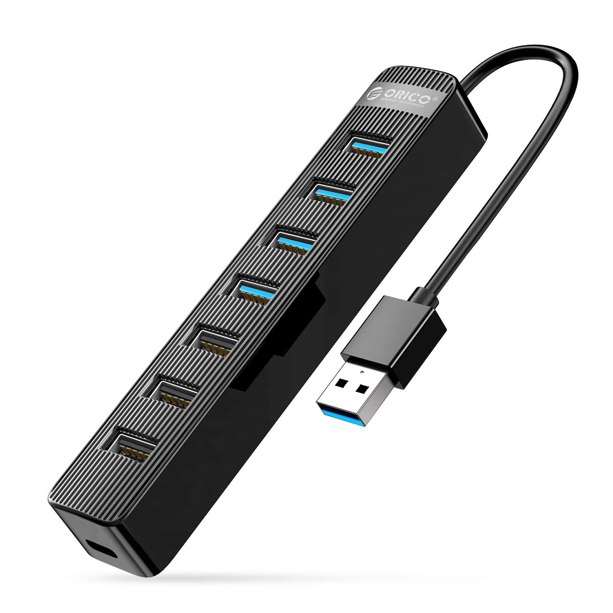 ORICO 7 Port USB Hub, USB 3.0 & 2.0 2-in-1 Data Hub with 5V Power Supply Port for MacBook, iMac, Surface Pro, XPS, Laptop, Flash Drives, Mobile HDD, Keyboard, Mouse and More