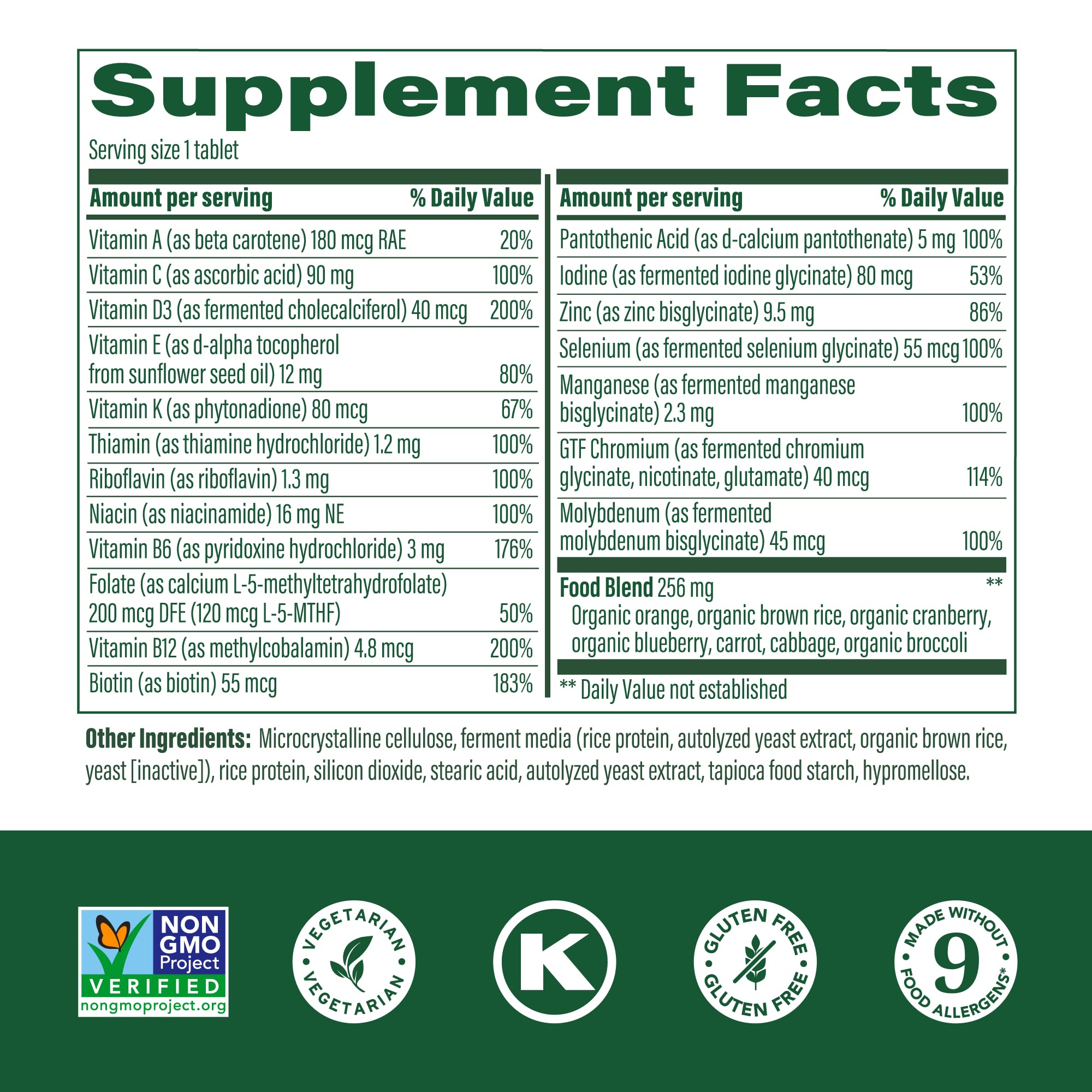 MegaFood Women's 55+ One Daily Multivitamin for Women with Vitamin A, Vitamin C, Vitamin D3 & Vitamin E for optimal aging support - Plus Real Food - Immune Support Supplement - Vegetarian - 60 Tabs