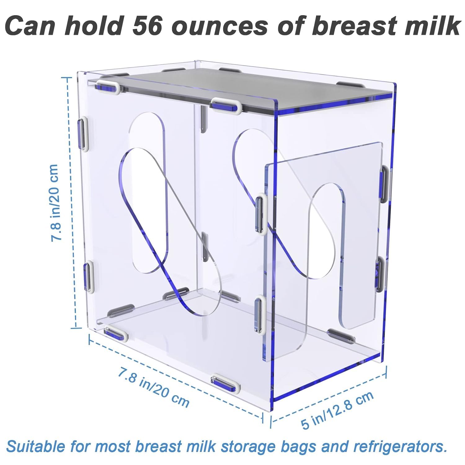 No Assembling Breast Milk Storage Tower for Breast Milk Storage Bags, Clear Breast Milk Freezer Storage Organizer, Reusable Breastmilk Storage Containers Freezer - Easy Access