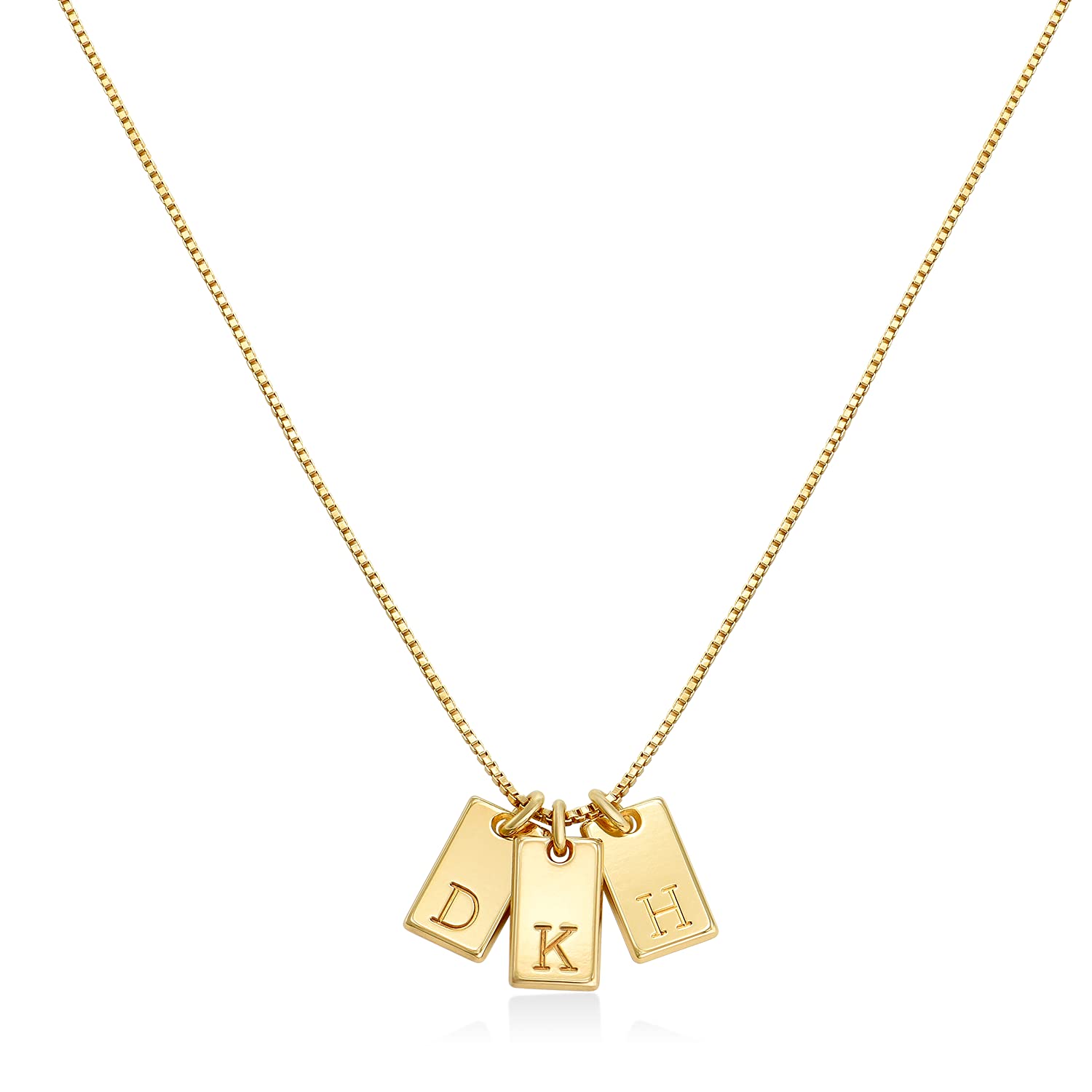 Oak&Luna - Willow Tag Initial Necklace - Personalized Customized Letter Pendant - Dainty Jewelry Gift for Women, Her - For Mother's Day, Christmas