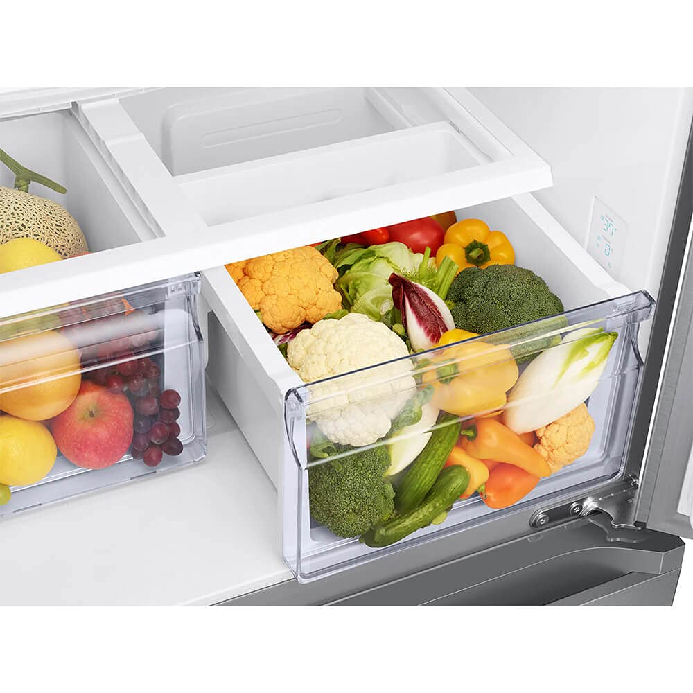 SAMSUNG RF18A5101SR 18 cu. ft. Smart Counter Depth 3-Door French Door Refrigerator in Stainless Steel