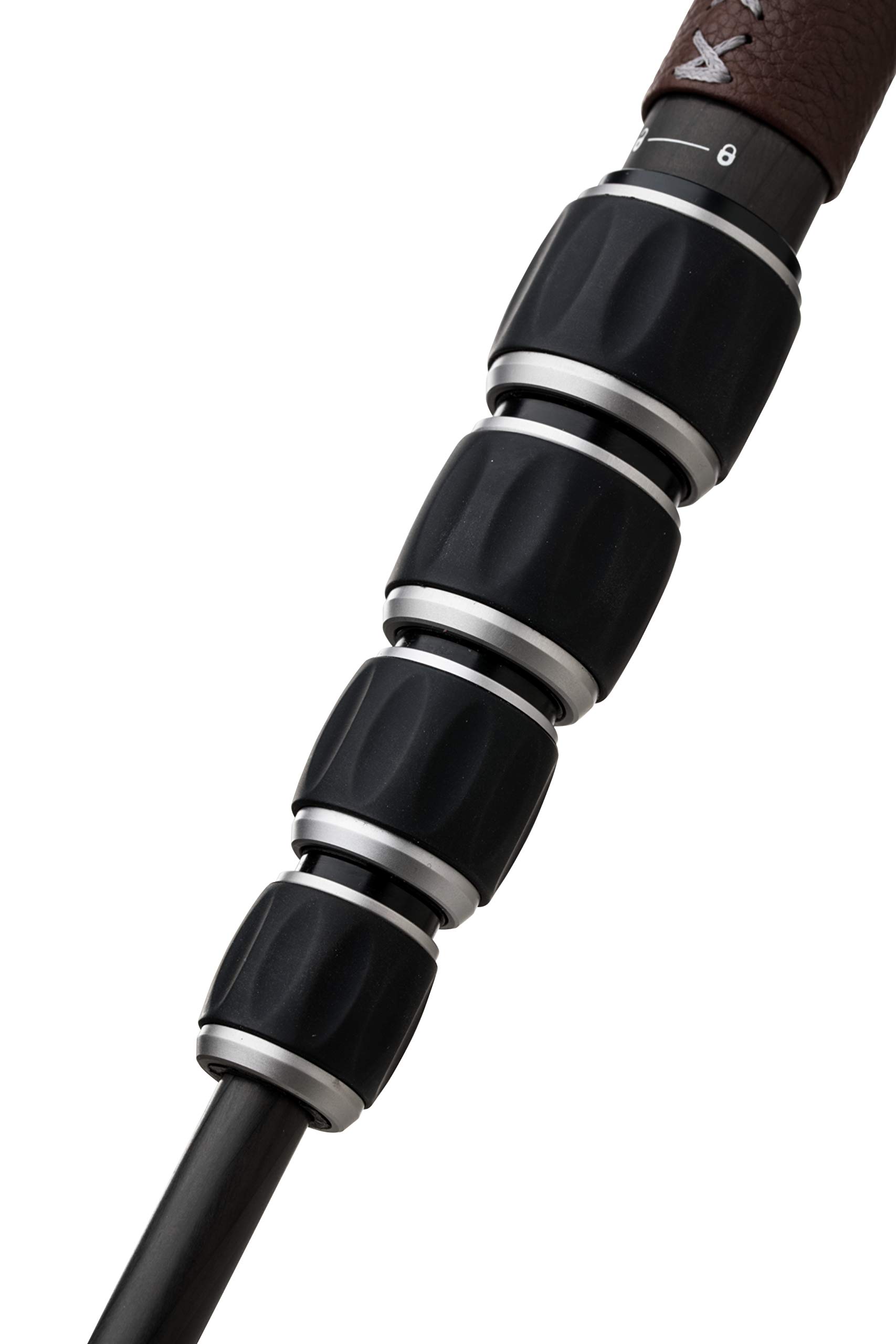 MeFoto RoadTrip Classic CF Leather Edition Lightweight 61.6" Carbon Fiber Tripod/Monopod, w/Case, Twist Locks, Dual Action Ballhead w/Arca Swiss Plate - Titanium (C1350Q1TL)