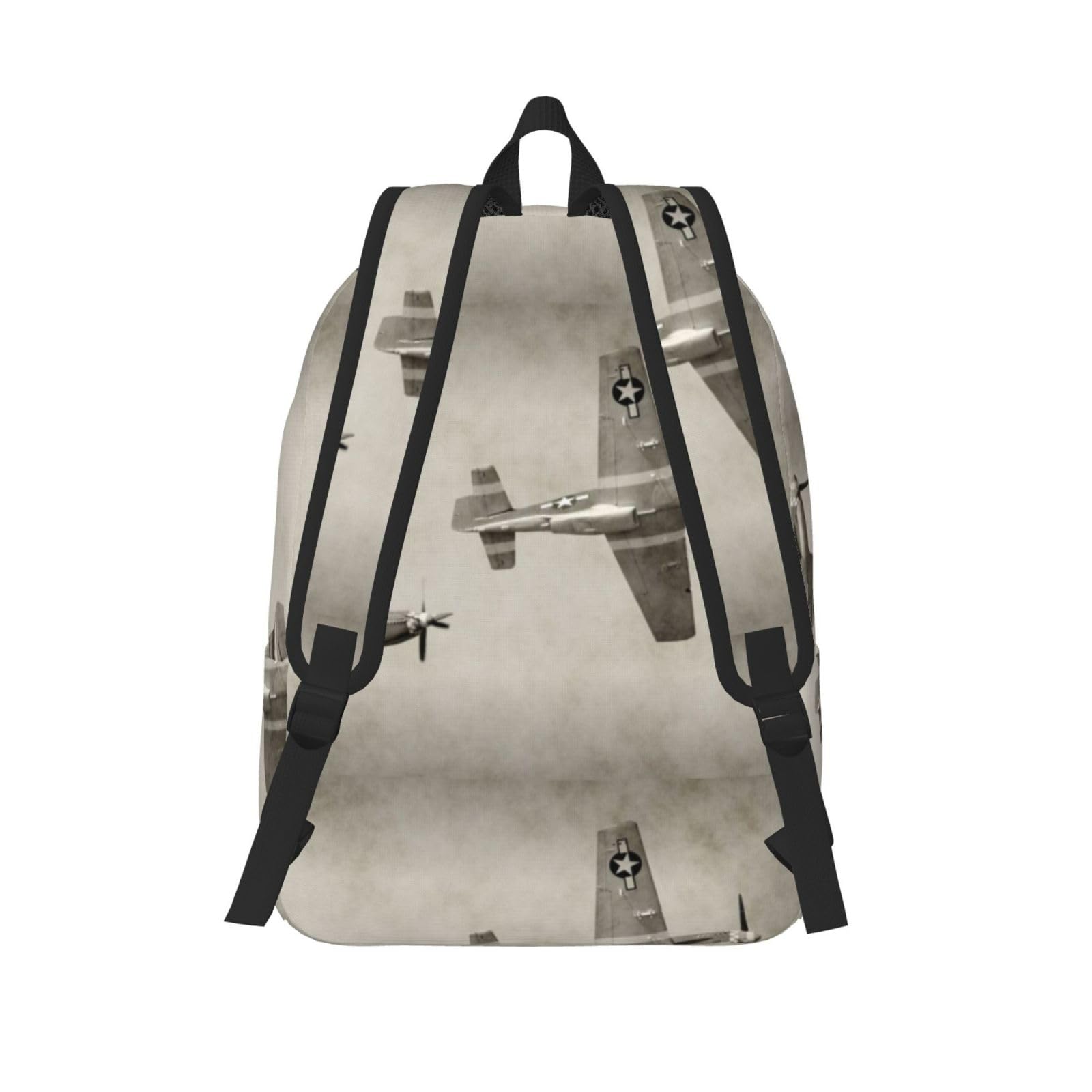 NOKOER World War 2 Aircraft Airplane Printed Canvas Backpack,Casual Daypacks,Laptop Backpack For Women Men,Lightweight Travel Daypack